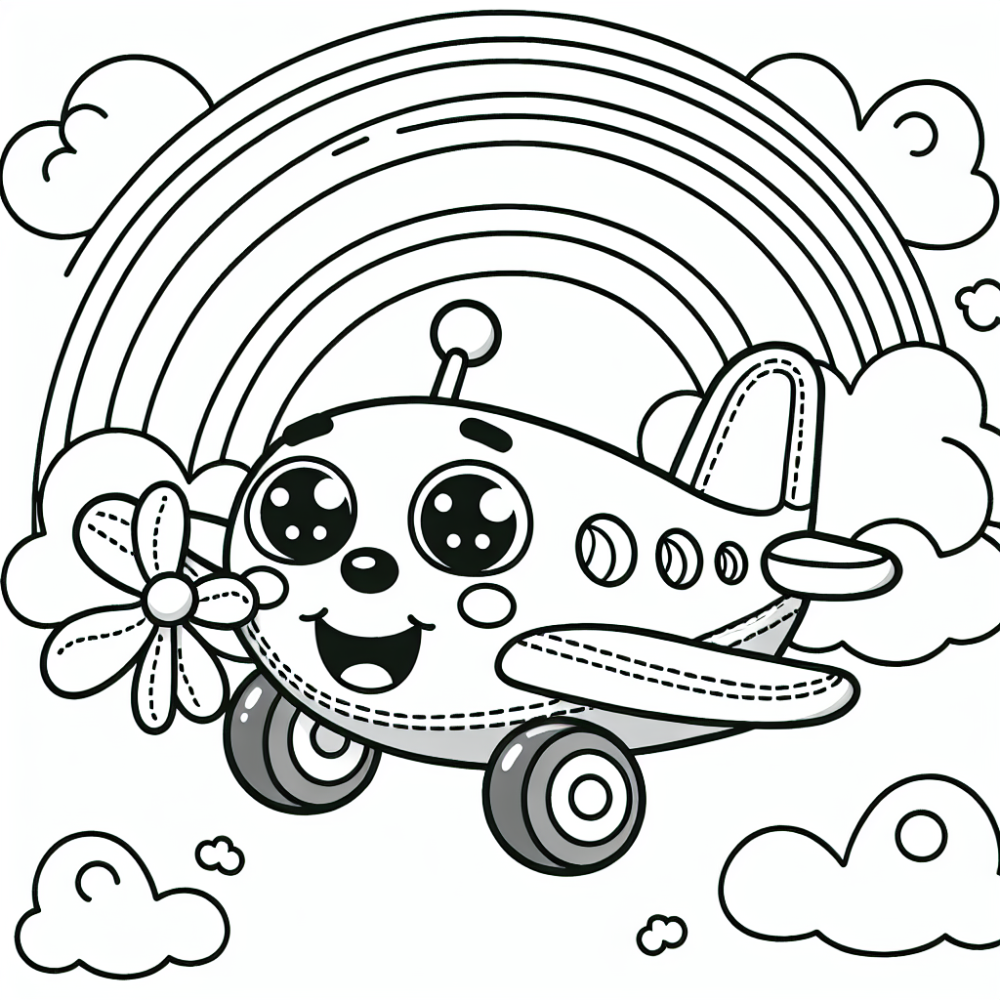Coloring Page: Airplane Adventures: Fun Color Page for Kids