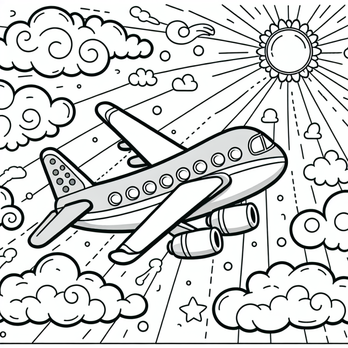 Coloring Page: Airplane Color Page for Kids - Fun and Educational
