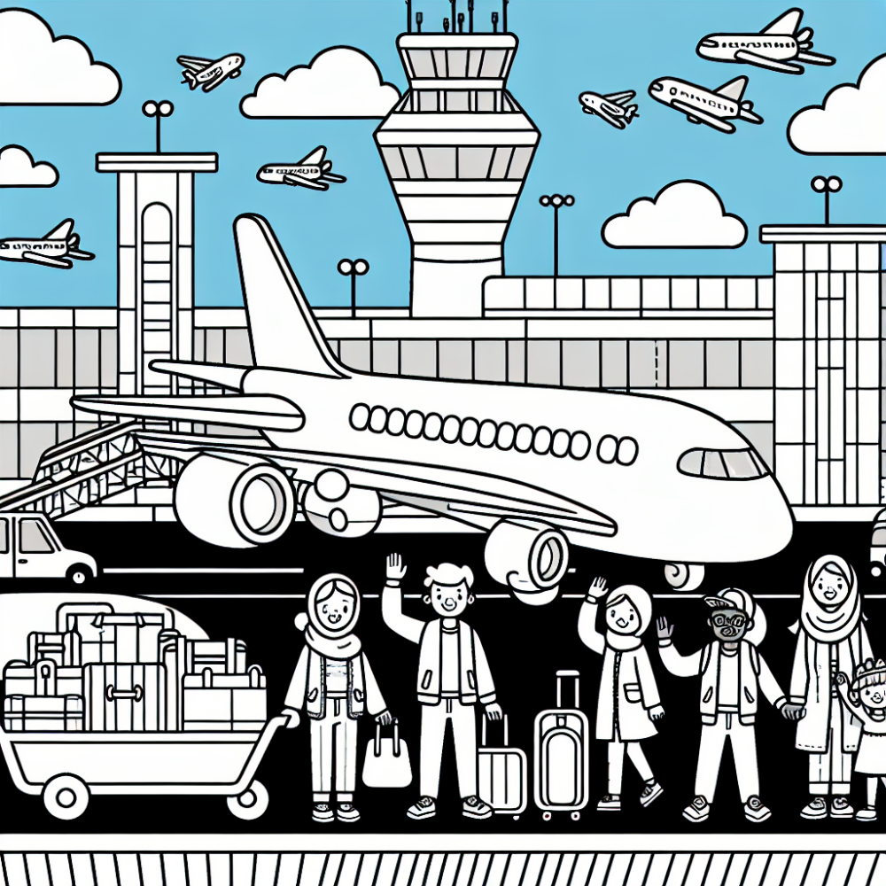 Coloring Page: Airport Adventure Color Page for Kids