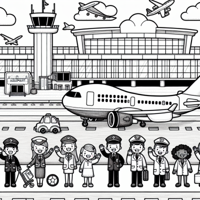 Free airport coloring page Color Book - 15 Coloring Pages - Explore Our ...