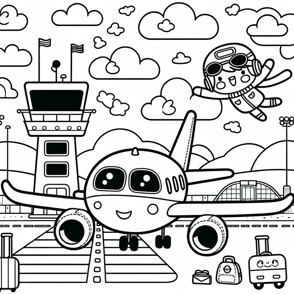Free airport coloring page Color Book - 15 Coloring Pages - Explore Our ...