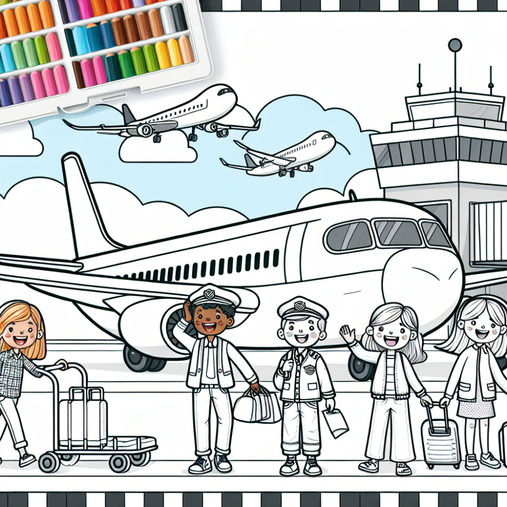 Free airport coloring page Color Book - 15 Coloring Pages - Explore Our ...