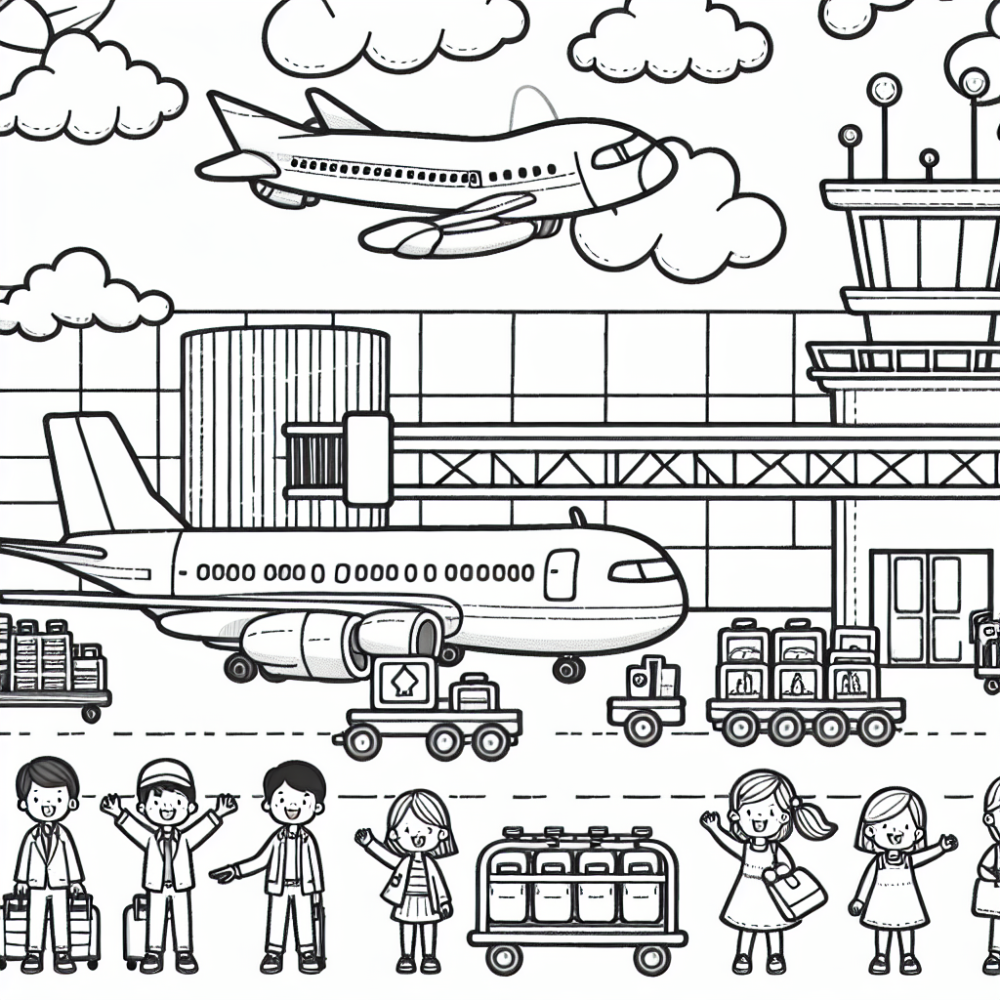 Free airport coloring page Color Book - 15 Coloring Pages - Explore Our ...