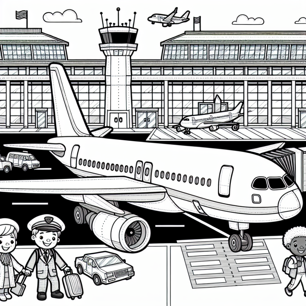 Free airport coloring page Color Book - 15 Coloring Pages - Explore Our ...