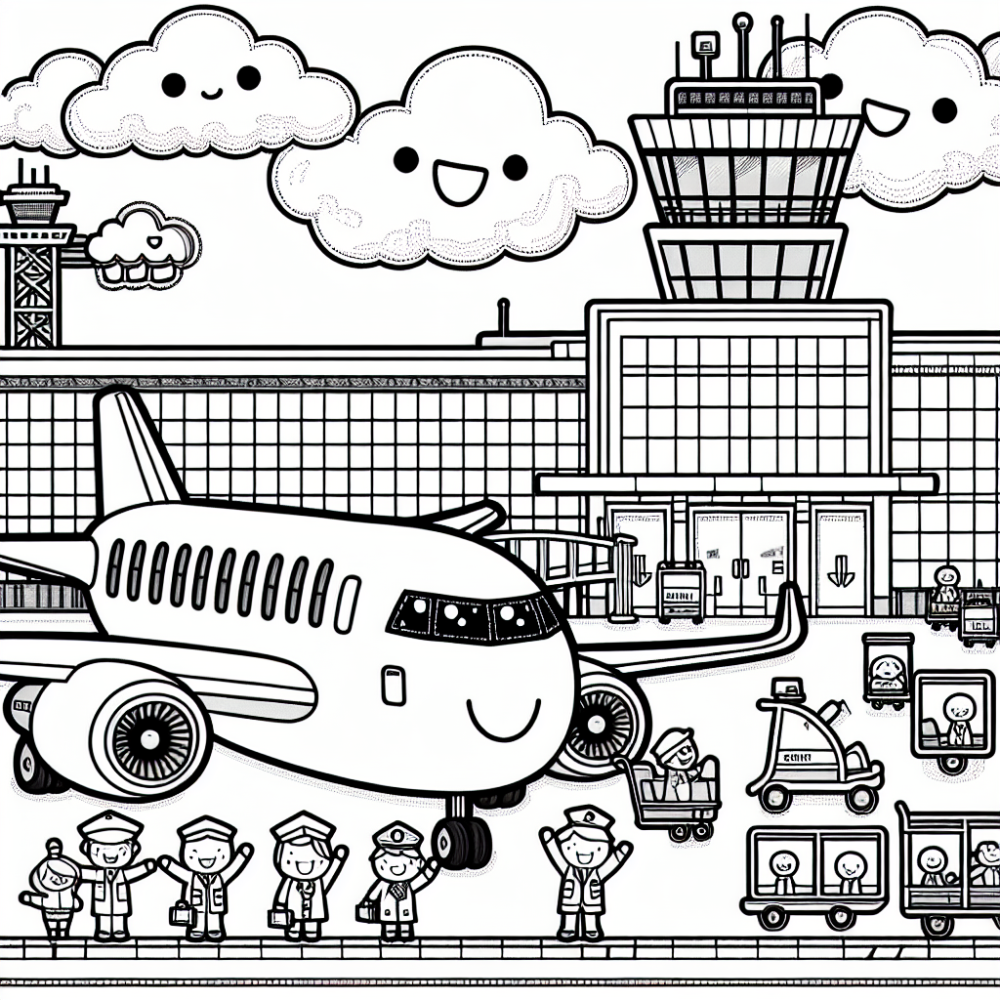 Free airport coloring page Color Book - 15 Coloring Pages - Explore Our ...