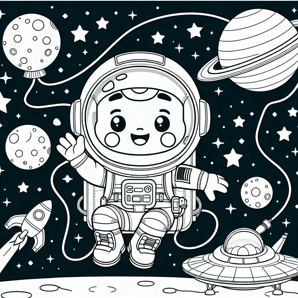 Coloring Page: Fun Outer Space Color Page for Kids
