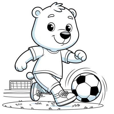 Coloring Page: Soccer Bear Color Page for Kids - Have Fun Coloring!