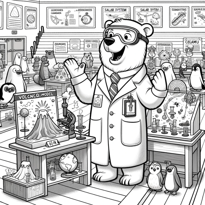 Coloring Page: Fun Science Lab - Free Color Page for Kids