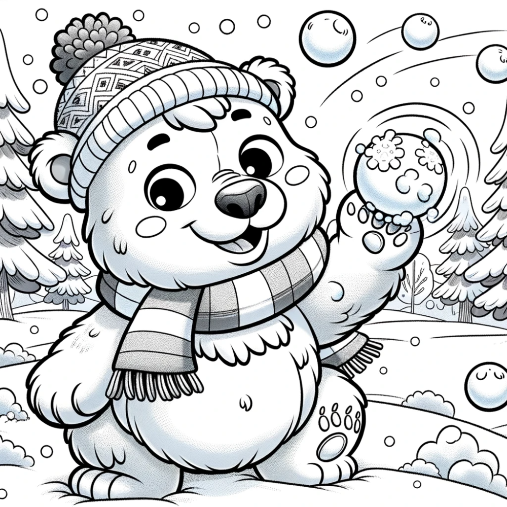 Coloring Page: Winter Bear Color Page for Kids - Creative Coloring Fun