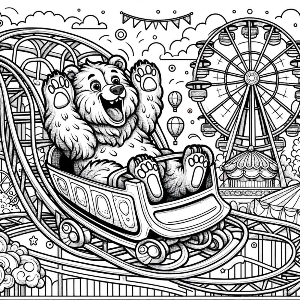 Coloring Page: Exciting Amusement Park Color Page for Kids