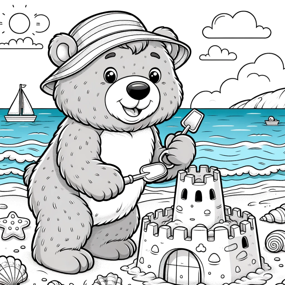 Coloring Page: Seaside Sand Castle - Color Page for Kids