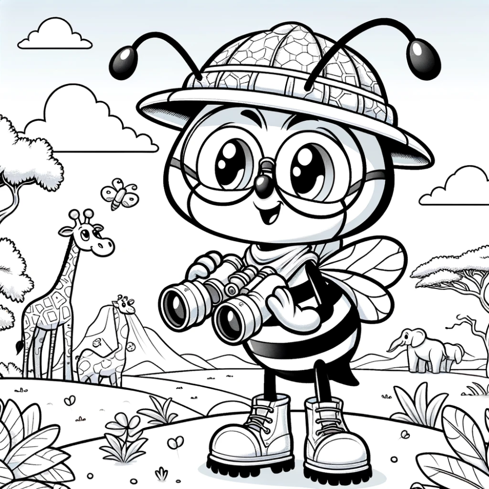 Coloring Page: Bee Explorer Color Page for Kids - Fun & Educational ...