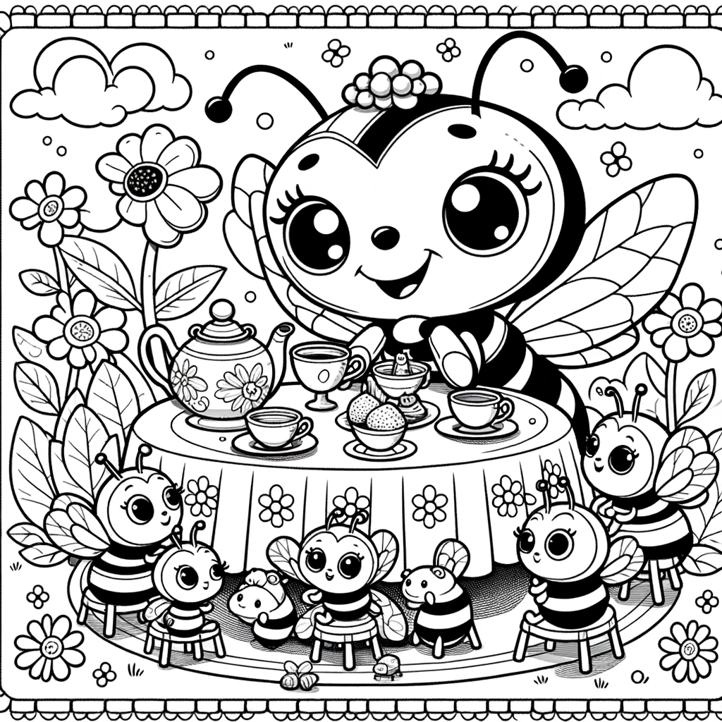 Coloring Page: Monkey Cafe Fun: Free Color Page for Kids