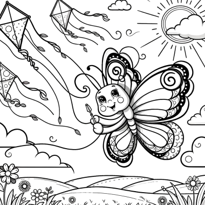Coloring Page: Whimsical Butterfly Color Page for Kids - Free Printable