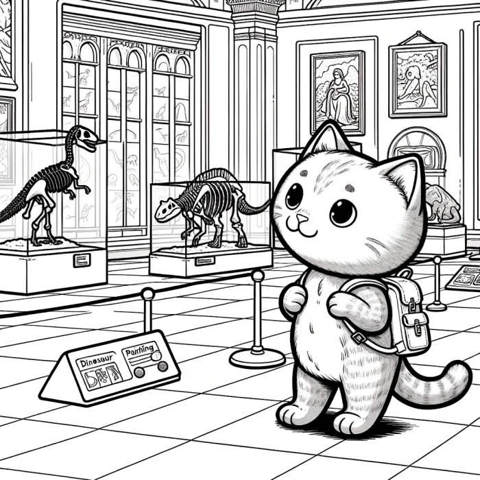 Coloring Page: Exciting Museum Adventure Color Page for Kids