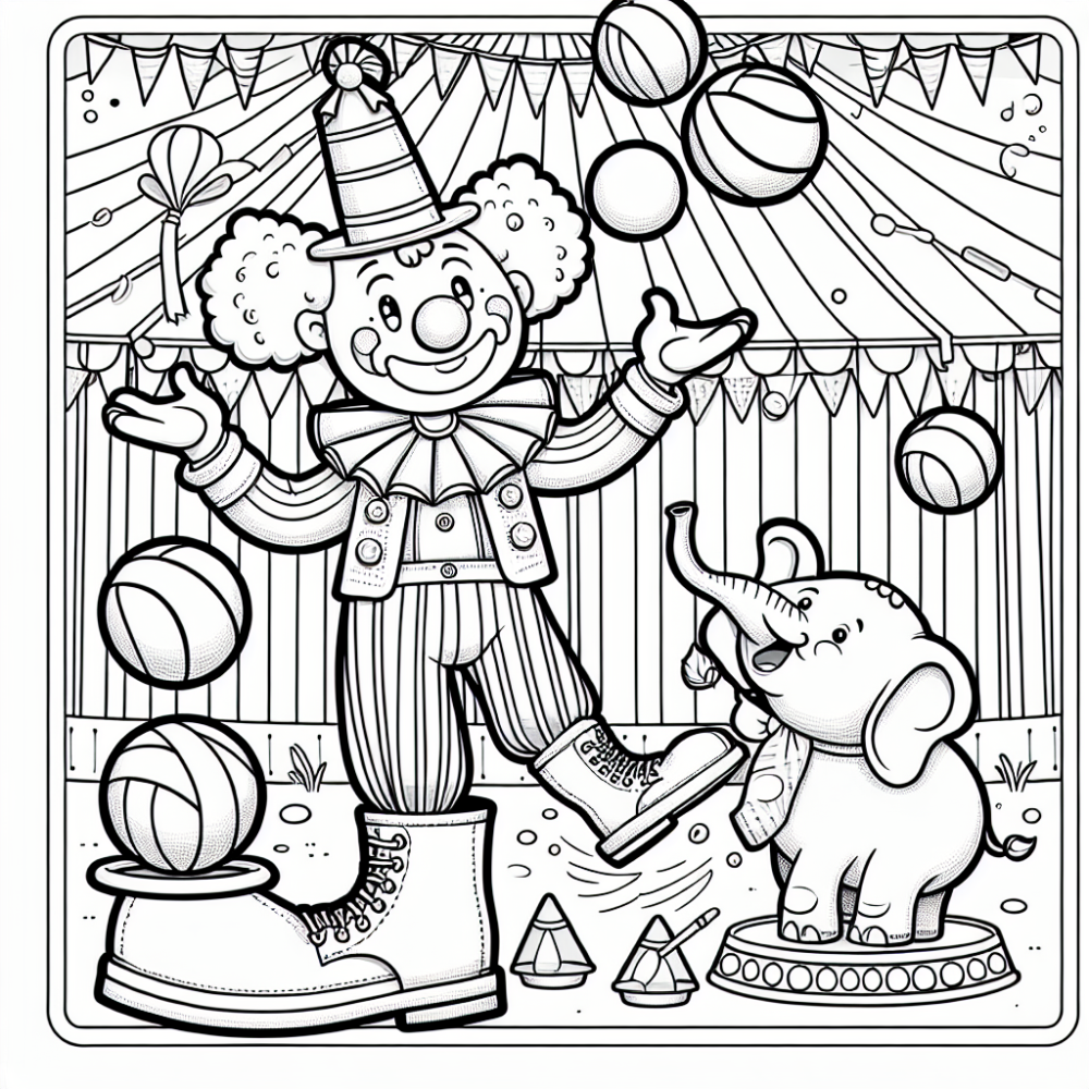 Coloring Page: Exciting Circus Color Page for Kids