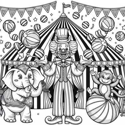 Coloring Page: Circus Fun Coloring Page for Kids