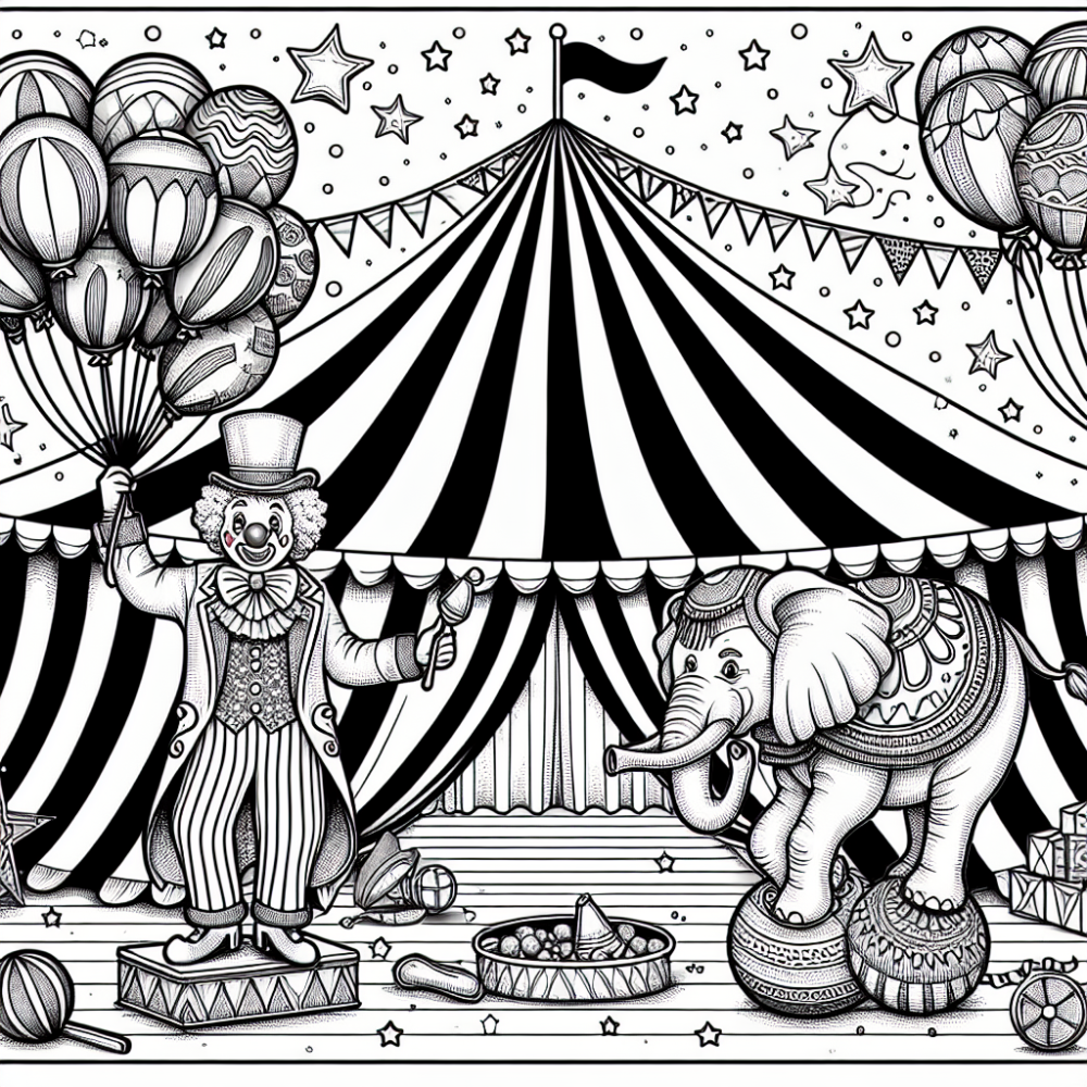 Coloring Page: Circus Color Page for Kids