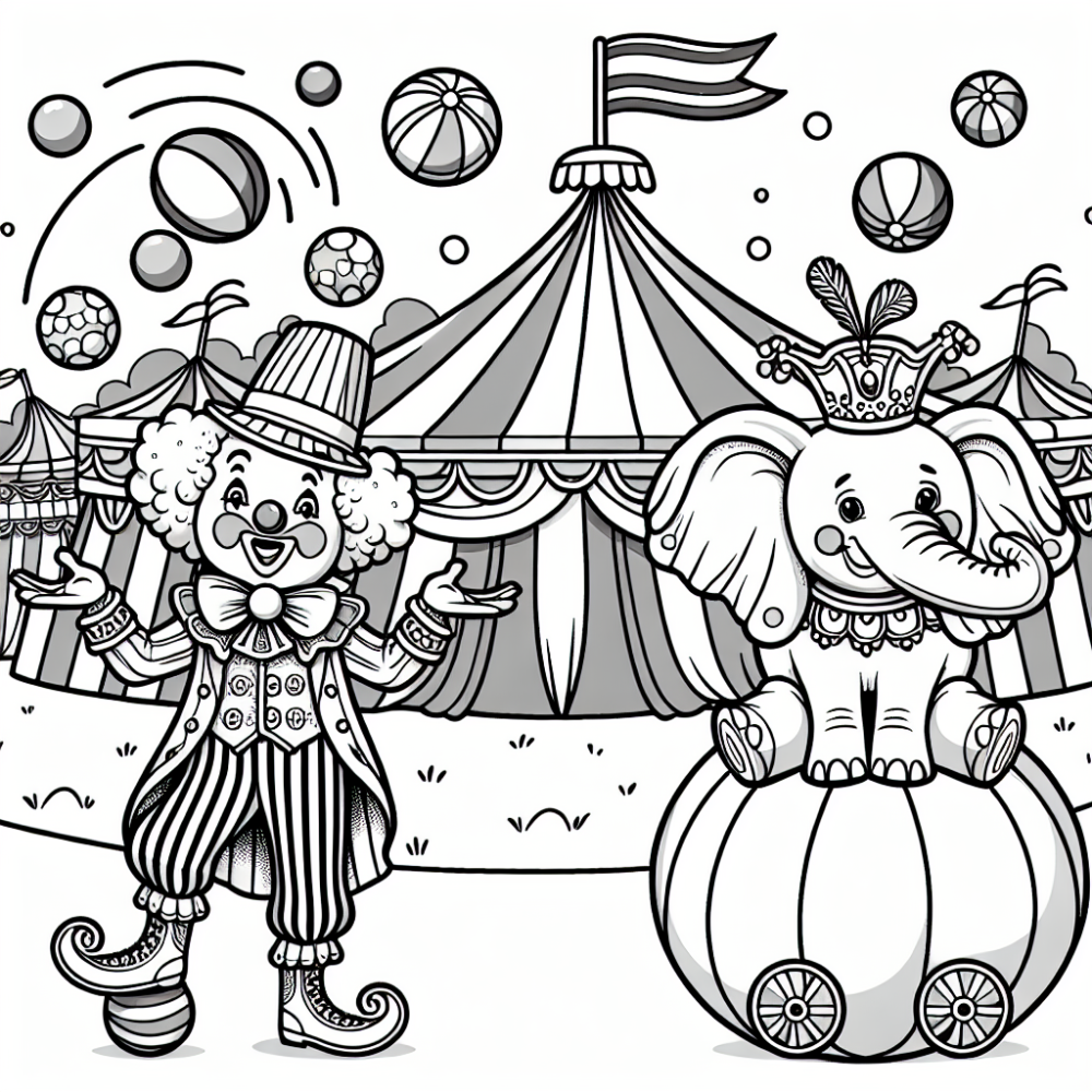 Coloring Page: Exciting Circus Color Page for Kids