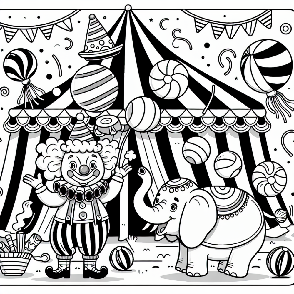 Coloring Page: Fun Circus Color Page for Kids