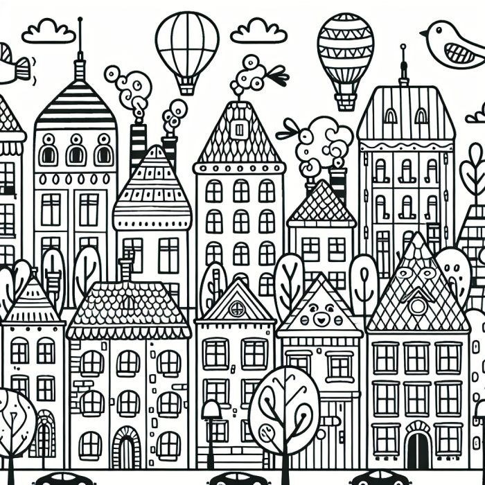 Free city coloring page Color Book - 15 Coloring Pages - Explore Our ...