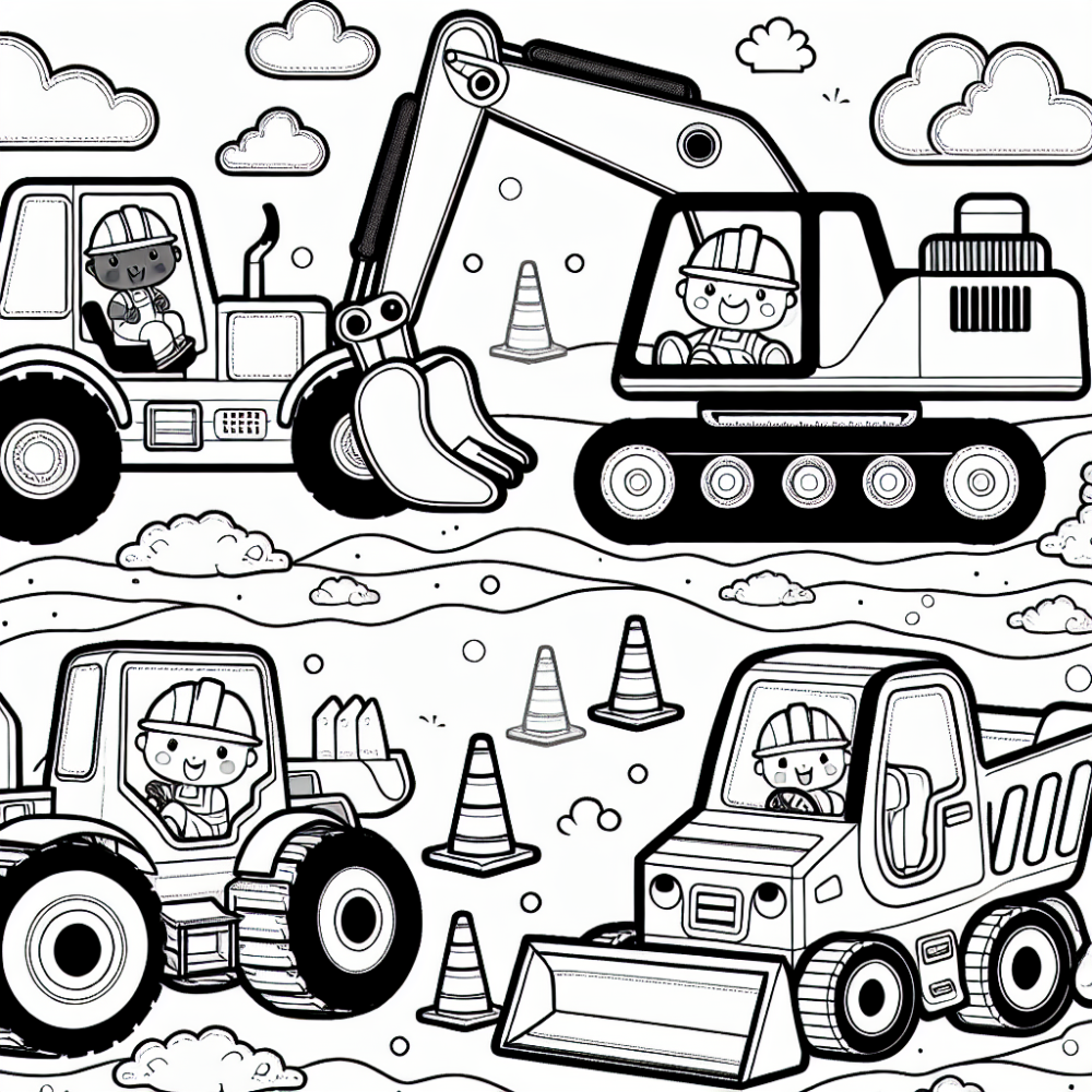 Coloring Page: Engaging Construction Color Page for Kids