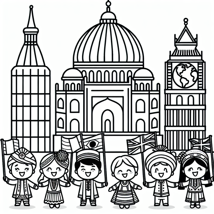 Free country coloring page Color Book - 15 Coloring Pages - Explore the ...