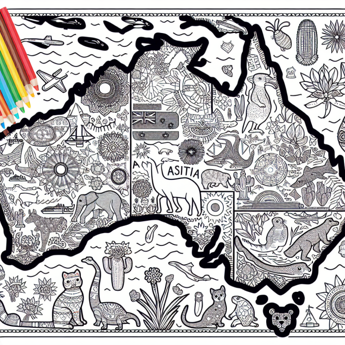 Coloring Page: Color Page for Kids with Australian Wildlife