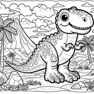 Coloring Page: Engaging Dinosaur Color Page for Kids