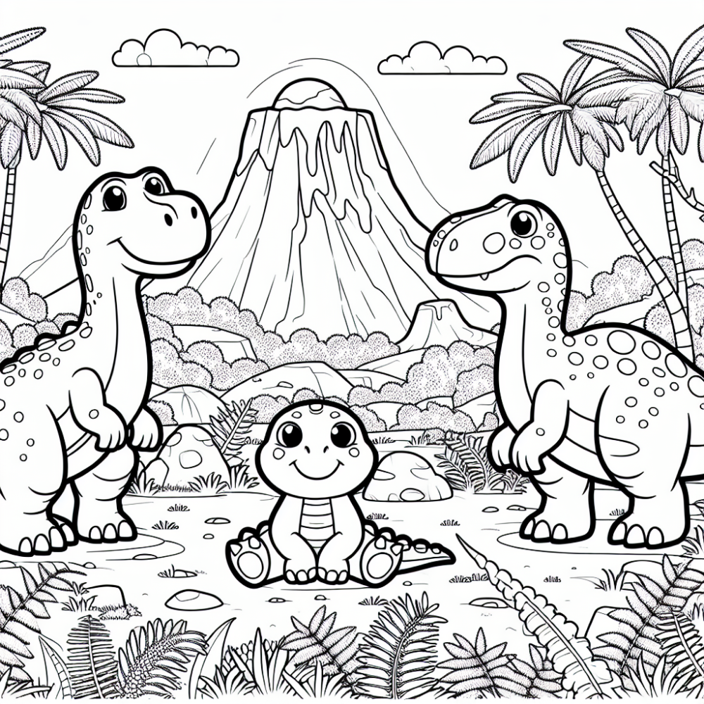 Coloring Page: Dinosaur Color Page for Kids