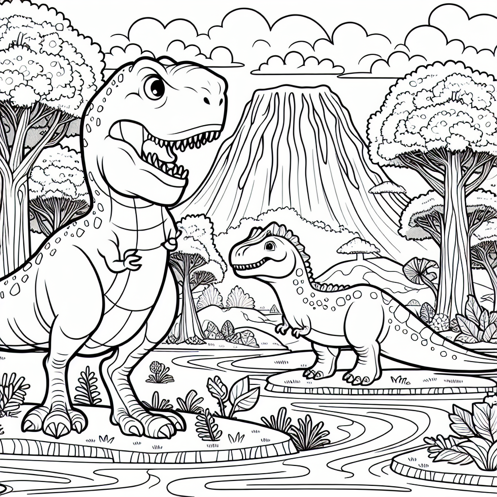 Coloring Page: Dinosaur Color Page for Kids
