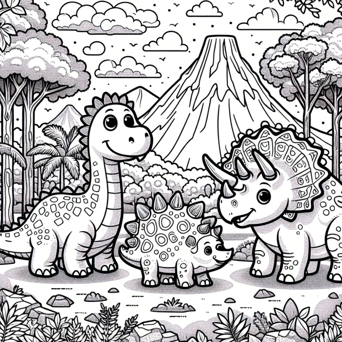 Free dinosaur coloring page Color Book - 15 Coloring Pages - Dinosaurs ...