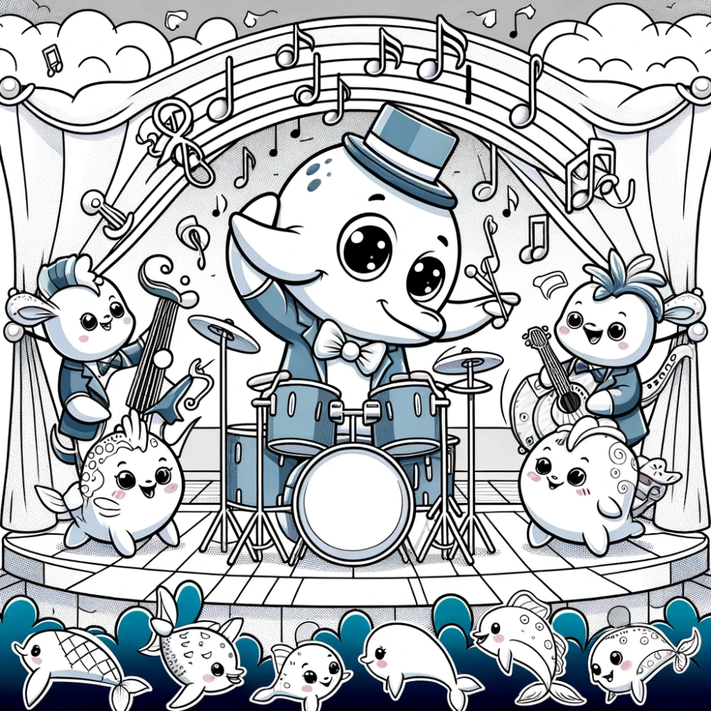 Coloring Page: Concert by the Sea - Color Page for Kids
