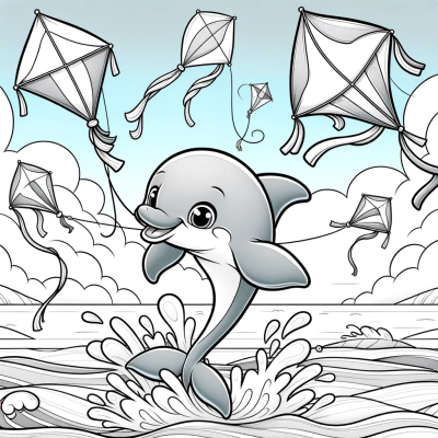 Coloring Page: Playful Dolphin Color Page for Kids - Underwater Adventure