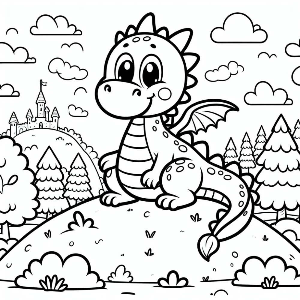 Coloring Page: Joyful Dragon Color Page for Kids - Fun and Educational ...