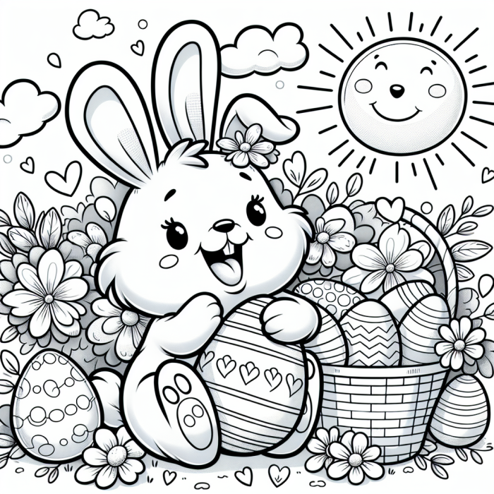 Coloring Page: Easter Bunny Color Page for Kids