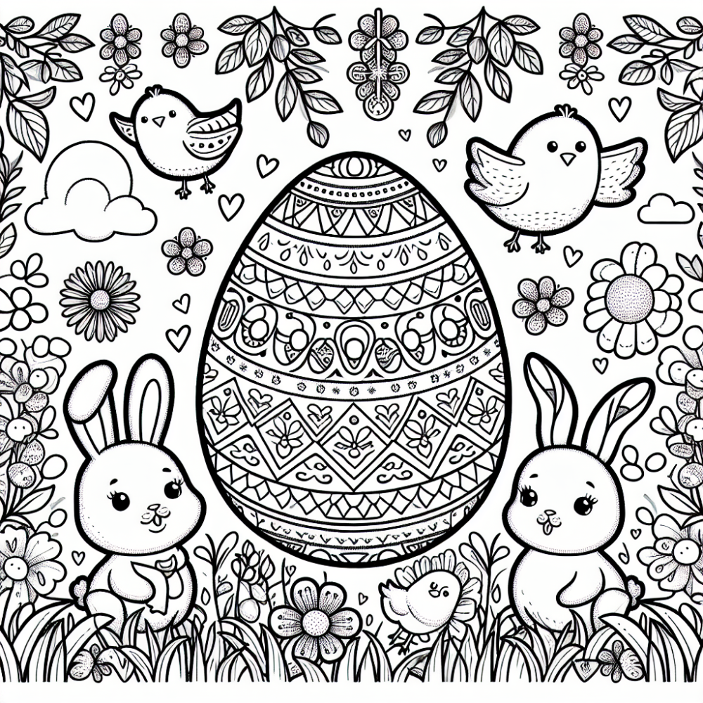 Coloring Page: Engaging Easter Egg Color Page for Kids