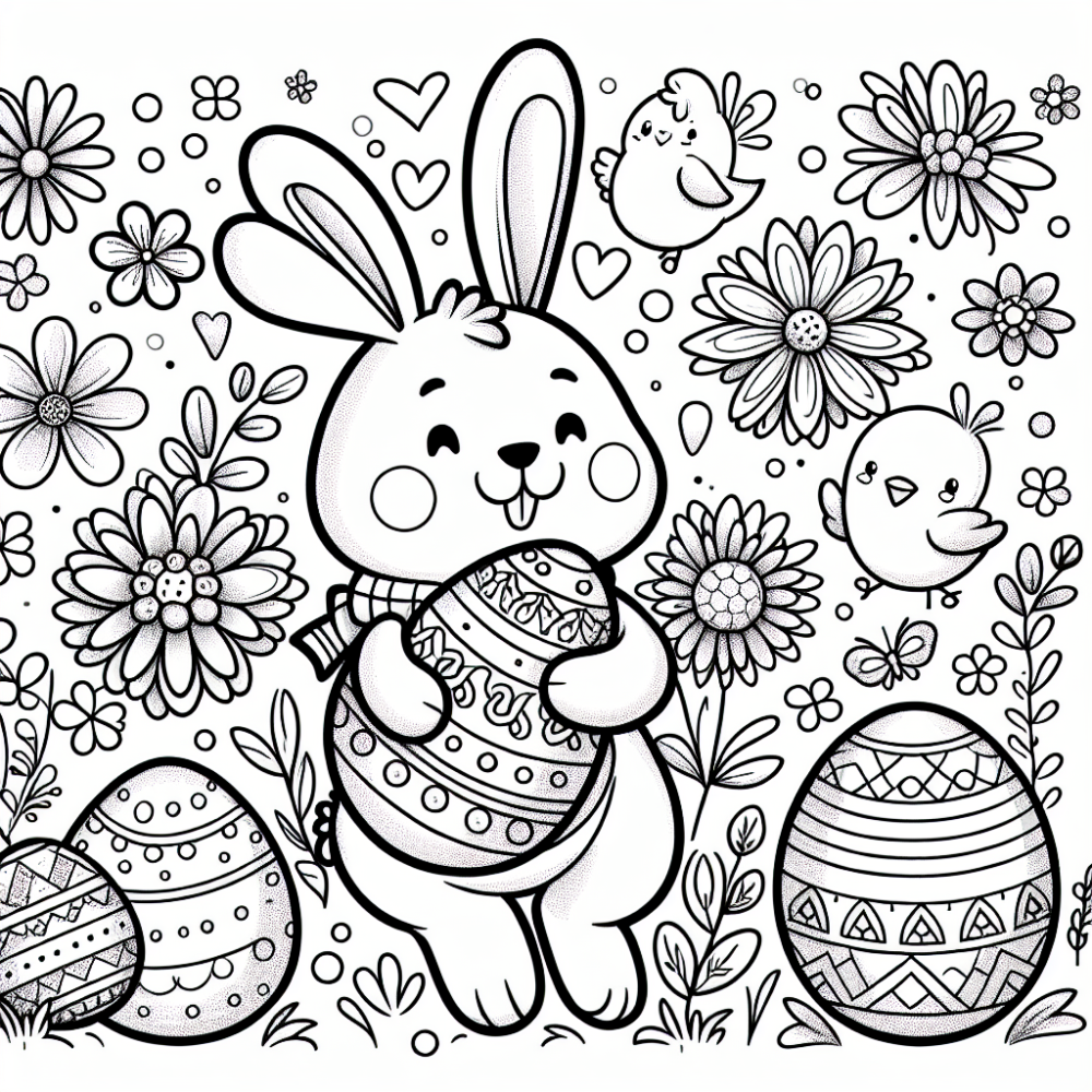 Coloring Page: Easter Bunny Color Page for Kids