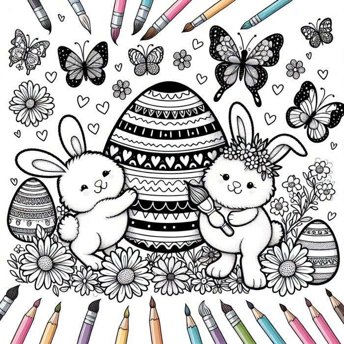 Coloring Page: Easter Bunny Color Page for Kids
