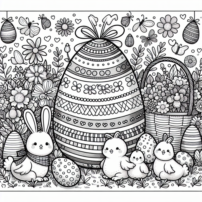 Coloring Page: Beautiful Easter Color Page for Kids