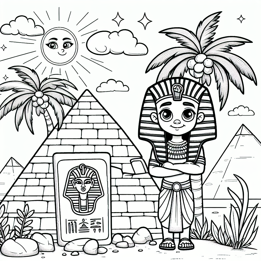 Coloring Page: Egyptian Pharaoh Color Page for Kids