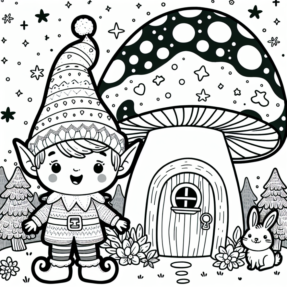 Coloring Page: Charming Elf Color Page for Kids