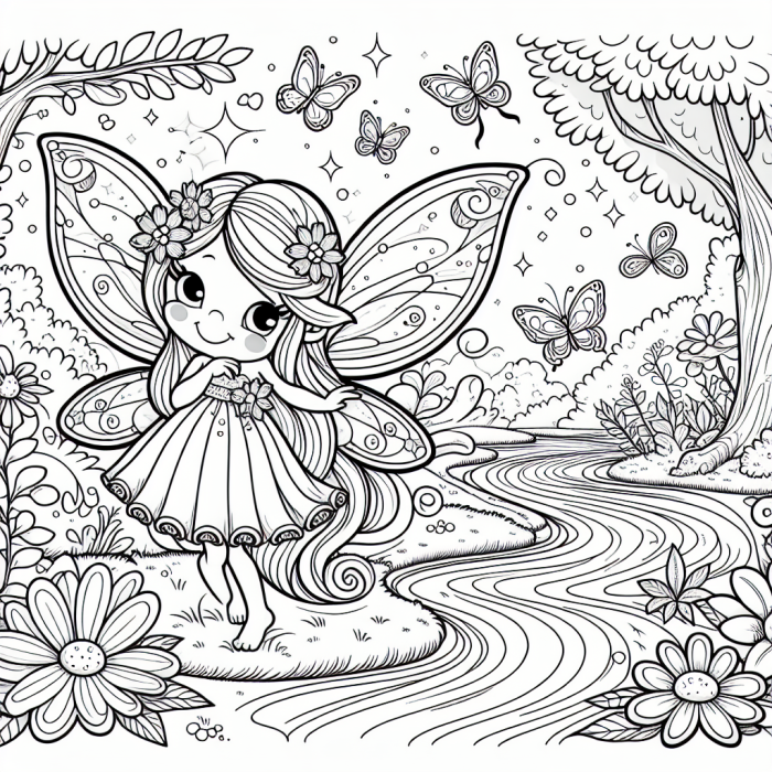 Coloring Page: Enchanting Fairy - Color Page for Kids