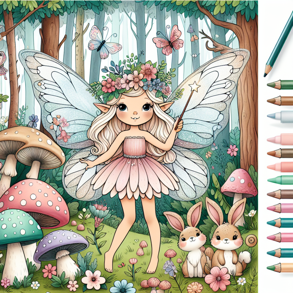 Coloring Page: Enchanted Forest Fairy Color Page for Kids
