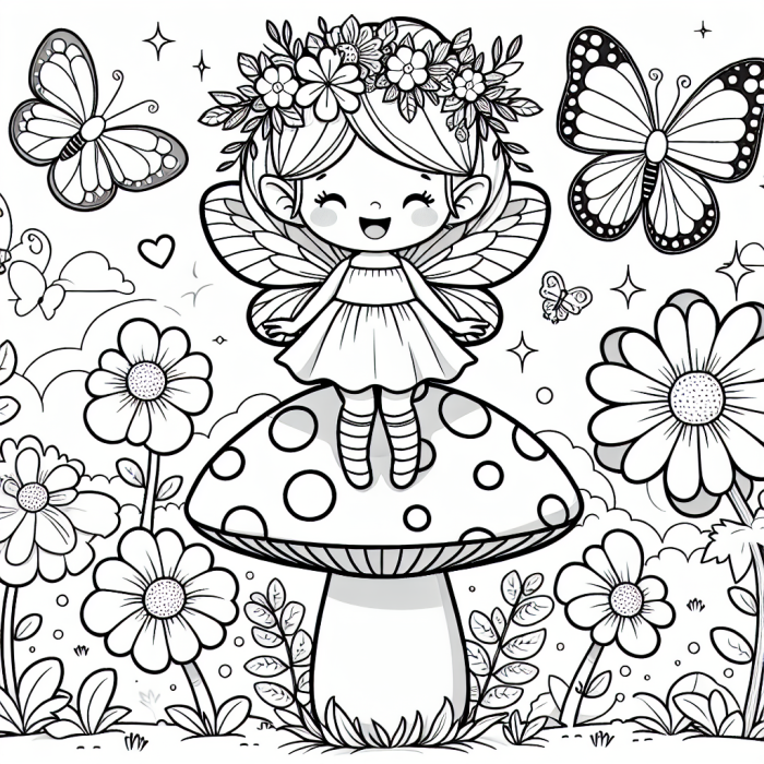 Coloring Page: Magical Fairy Color Page for Kids