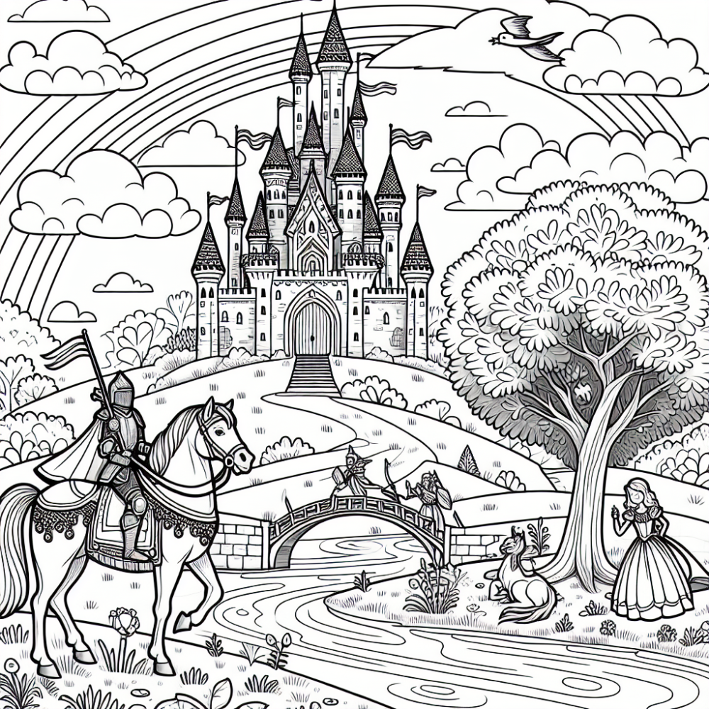 Free fairy tale Color Book - 14 Coloring Pages - Fairy Tales Coloring Pages