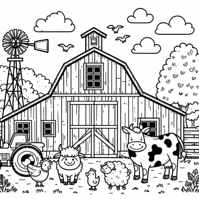 Free farm coloring page Color Book - 15 Coloring Pages - Farm Coloring ...