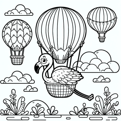 Coloring Page: Flamingo Adventure Color Page for Kids - Creative Skies