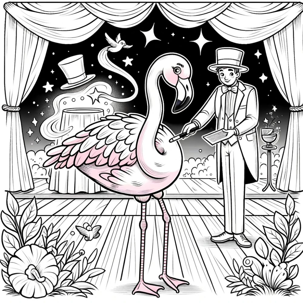Coloring Page: Magical Flamingo Color Page for Kids - Creative Coloring Fun