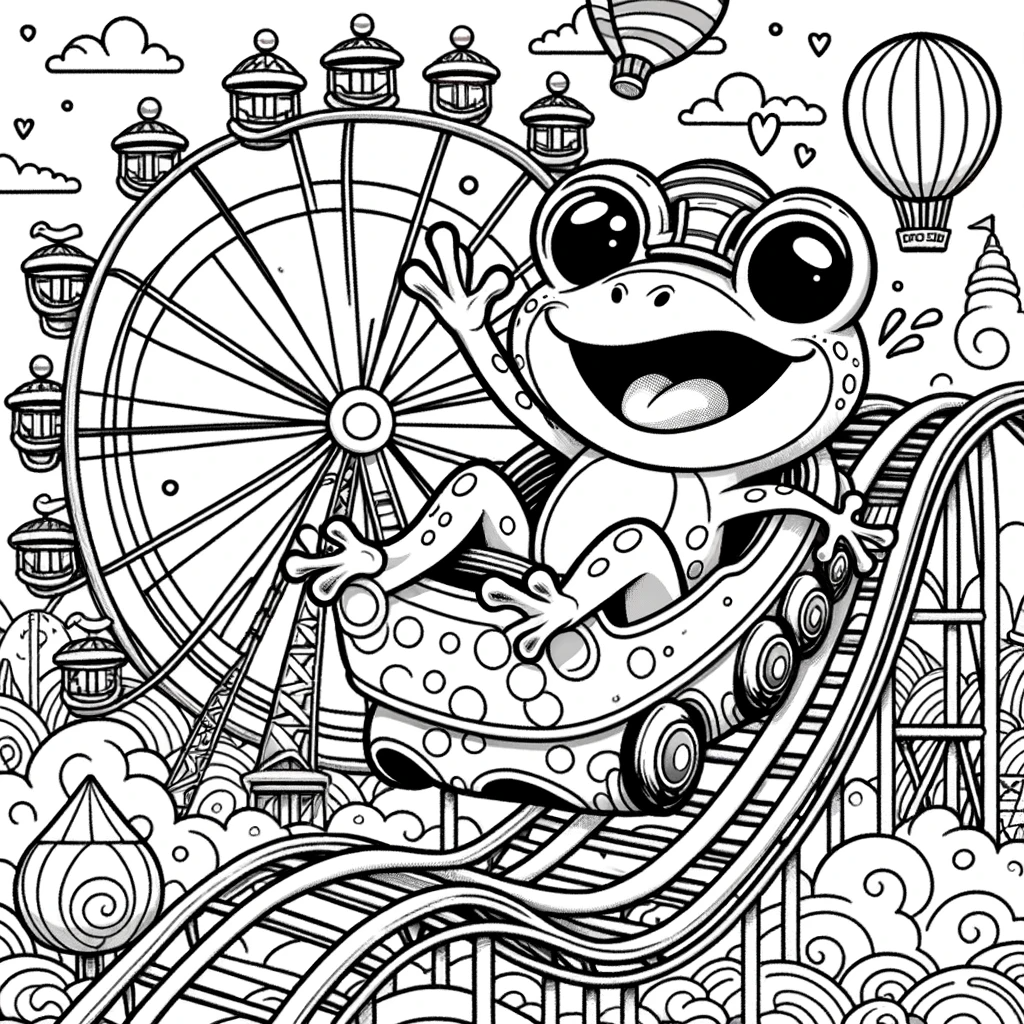 Coloring Page: Rollercoaster Adventure - Color Page for Kids